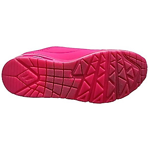 Skechers womens Skecher Street Women's Uno - Night Shades Sneaker, Pink Hot Pink Durabuck Htpk, 9 US