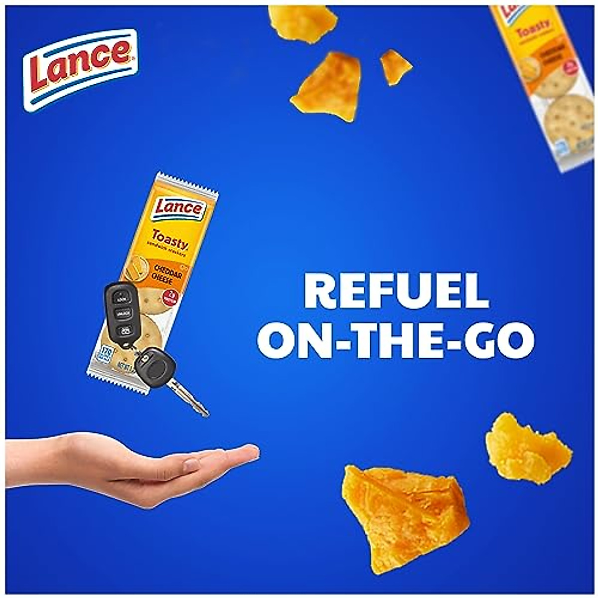 Lance Sandwich Crackers, Toasty Cheddar, 8 Individually Wrapped Packs, 6 Sandwiches Each