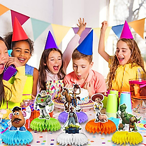 6Pcs Toy Storys Party supplies set Toy Storys Honeycomb Centerpieces Double Sided Table Topper for Toy Storys birthday party decoration Kids Baby Shower Birthday Party Decorations