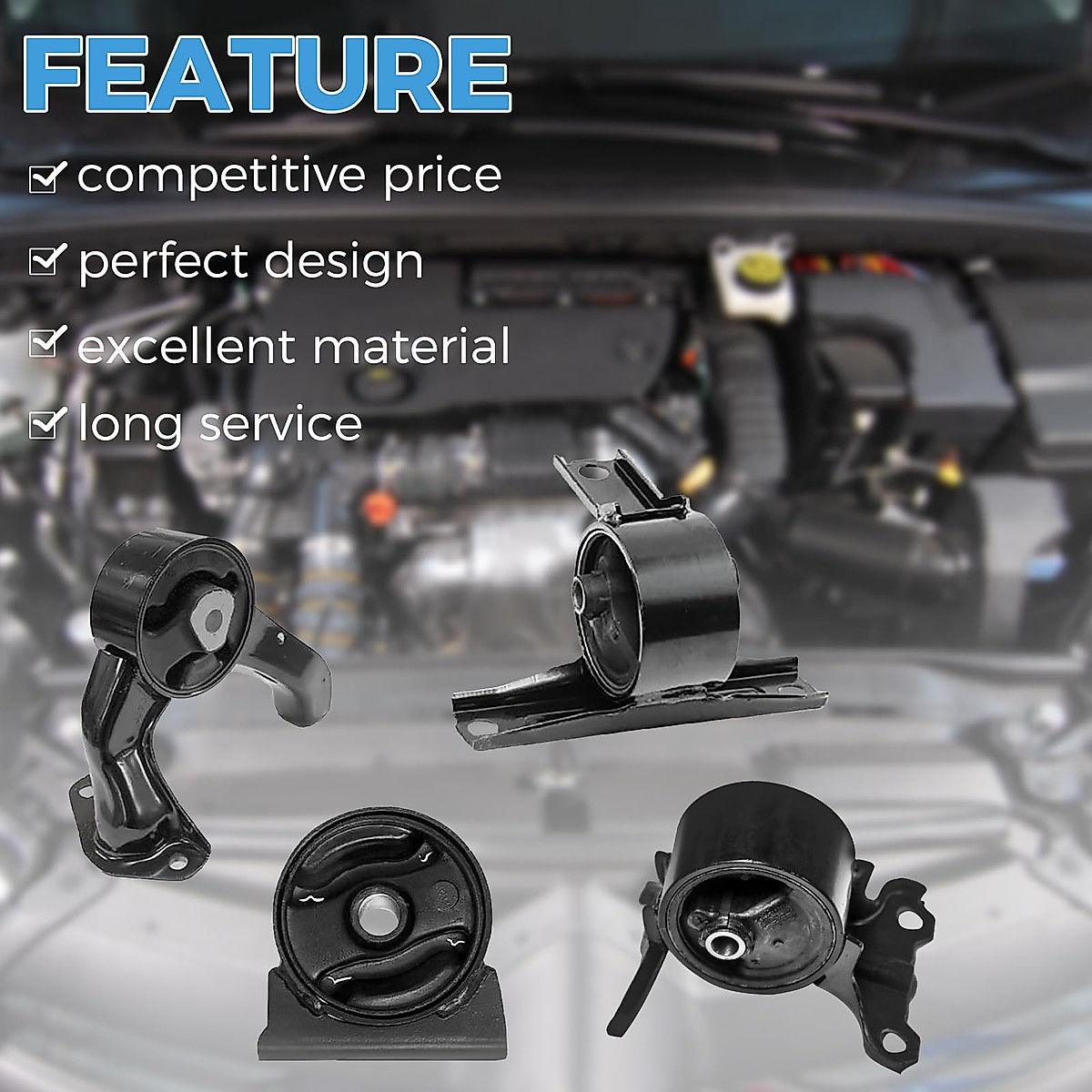 RP Remarkable Power, G158 Fit for 2007-2012 Caliber 2.0L/2007-2016 Compass Patriot 2.0L Engine Motor Transmission Mount A5415 A5416 A5417 A5418