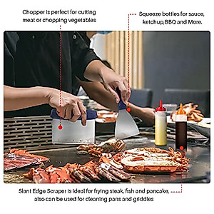 Griddle Accessories Kit,Upgrade 138pcs Flat Top Grill Accessories Set for Blackstone and Camp Chef,Spatula,Scraper,Griddle Cleaning Kit Carry Bag for Hibachi Grill, Men Outdoor BBQ with Meat Injector