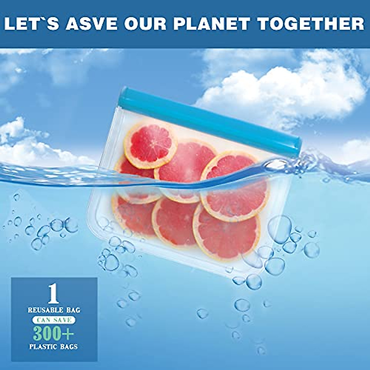 SYEENIFY Reusable Food Storage Bags,Freezer Bags for Food,Reusable Gallon Freezer Bags,Reusable Lunch Snack Bags,BPA FREE Leak-proof Freezer Bags for Meat Fruit Veggies(24 Pack)