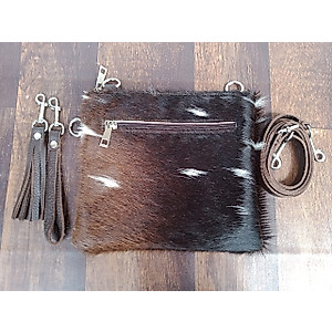 Cowhide Purse Crossbody Handbag Clutch Tricolor Brown Cow Hide Hair on Calf Hide Leather Fur | Women Cowhide Crossbody Purse Bag