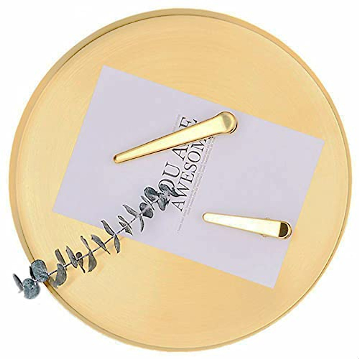 Large Round Gold Serving Tray 30CM/12 Inch Decorative Vanity Tray Jewelry Makeup Organizer Bar Tray Serving Tray for Coffee, Tea, Drinks, Candle, Wine, Tableware, Perfume Room Decor