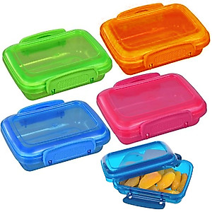6 Pc Mini Snack Container Lockable Lid Knick Knack Bead Organizer Storage Candy