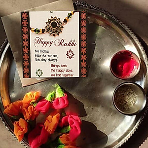 TIED RIBBONS Set of 2 Bhai Dooj Rakhi for Brother with Gift Set | Rakhi for Bhaiya | Mini Card | Tikka Bhai Dooj - Raksha bandhan Rakhi Bracelet for Brother Rakhi 2 Set | Bhai Dooj Roli Rakhi Thread