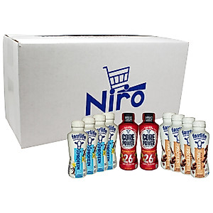 Niro Assortment | Fair Life Nutrition Plan Protein Shake | Chocolate, Vanilla, Strawberry | Includes 1 neoprene beverage sleeve | 10 Pack | Fair Life Protein Shakes Variety Pack