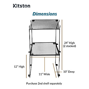 Kitston Metal Locker Shelf for School, Gym, or Work, Stackable, Use Also Under Sink and in Cabinets (Black)