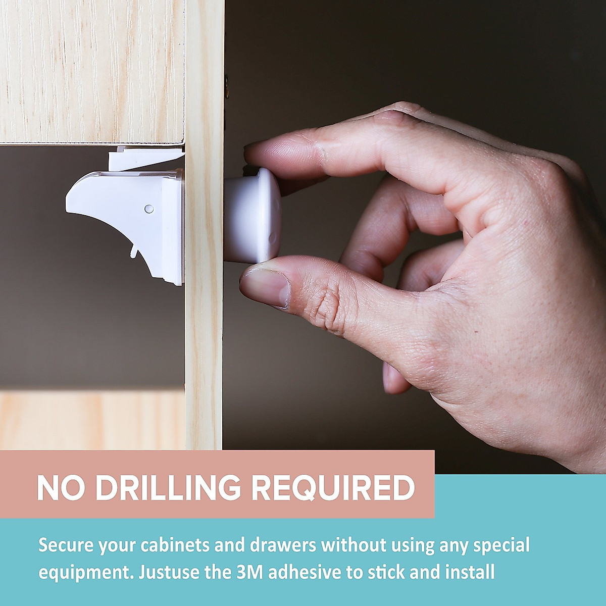 Magnetic Cabinet Lock Keys Replacement - Extra Strong Magnets for Most Brands of Child Safety Cabinet and Drawer Locks, Adhesive Surface Included on Key Holder