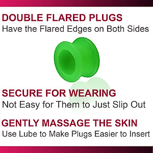 5/8 16mm Gauge Silicone Double Flared Tunnels Ear Plugs Ring AROE Expanders Stretchers Body Piercing 4Pcs