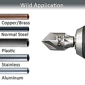 ORXPLUS Tools 5 Flute Metal Deburring Chamfer Drill Bit for Cleaning Pipe/Tube Burr, 87 Degree Quick Release Shank Fits for 1/8"-3/4"(3mm-19mm)
