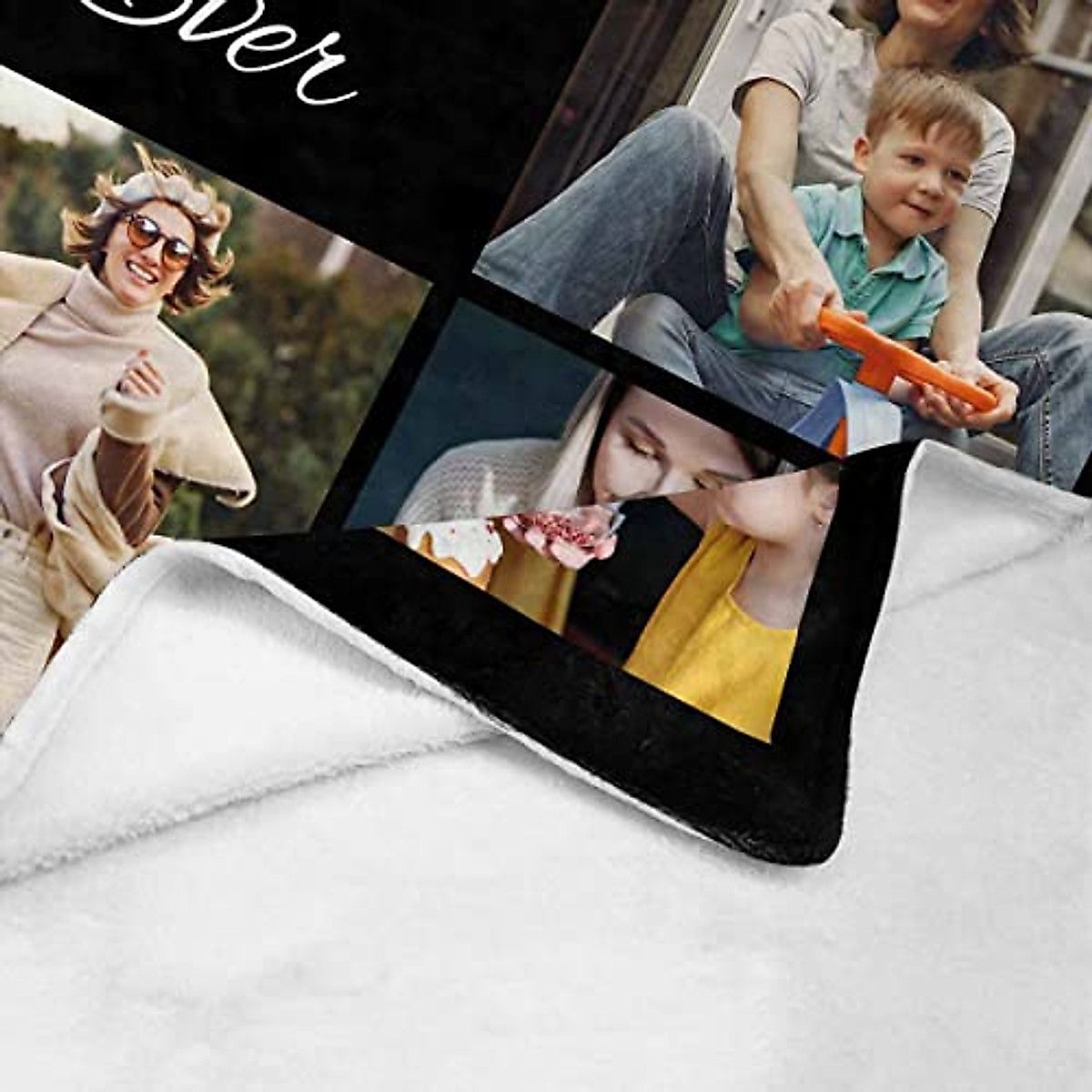 YESCUSTOM Custom Blanket with Photo Text Collage Personalized 10 Photo Throw Blanket Using My Own Pictures, Made in USA Gifts for Mom Dad Family Sisters Friends Kids Wife_Text-9-Daddy