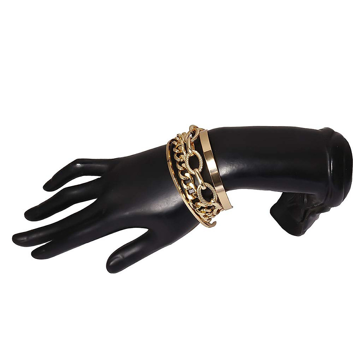 Denifery Gold Chain Bracelet Gold Link Bracelet Cuban Link Bracelet Gold Charm Bracelet Bracelets for Women