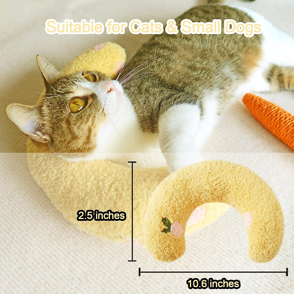 MintCat Cat Pillow, Soft Cat Kneading Cat Pillows for Indoor Cats, Cat Neck Pillow for Comfortable Sleep, Cat Calming Pillow Products, Plush Cat Toy, Washable