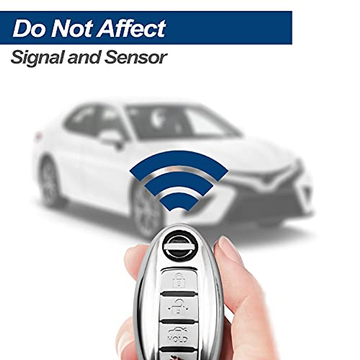 Fit for Nissan Armada Murano Rogue Maxima Cube Altima Pathfinder Infiniti Qx60 Qx30 285E3-9NB5A TPU Key Fob Remote Cover Case Shell Glove Pouch Holder Protector Keyless Entry Sleeve Accessory, Silver