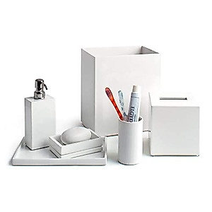 Jonathan Adler Lacquer Bath Wastebasket, One Size, White