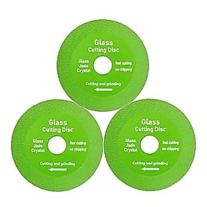 Glass Cutting Disc for Angle Grinder, Green Thin Saw Blade Wheel Glass Ceramic Cutting Tool 4 inch Ultra-Thin Diamond Saw Blade Wheel (3 Pcs)