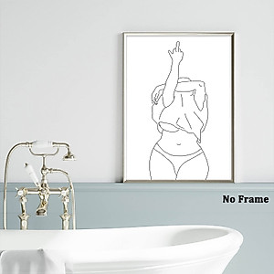 Minimalist Line Wall Art Line Silhouette Painting Woman Outline Art Body Line Art Black And White Line Artwork Line Gesture Canvas Modern Minimalist Abstract Line Art Woman Print 16x24inch No Frame