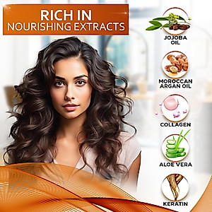 Moroccan Argan Oil Shampoo and Conditioner Set - Sulfate Free with No Parabens - Botanicals for Women and Men - Professional Moisturizing, Anti Frizz, Hydrating Solution for Dry, Wavy and Curly Hair