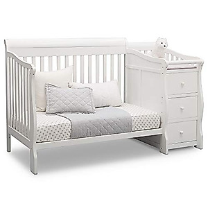 Delta Children Princeton Junction Convertible Crib N Changer, Bianca White