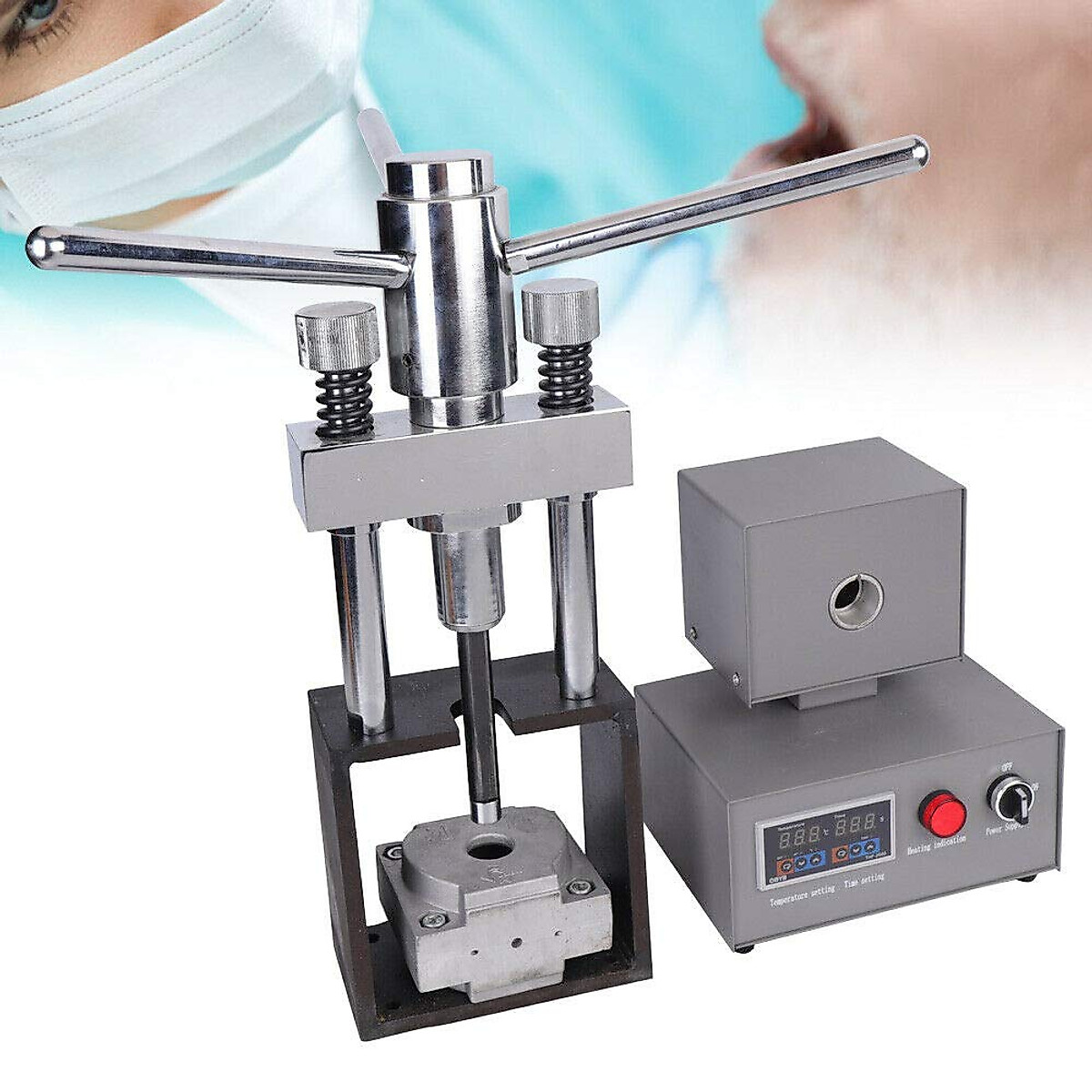 KOUGER De-ntal Flexible Denture Machine 110V 400W Lab Equipment Electric Hydraulic Press Dentistry Invisible Injection Molding Machine