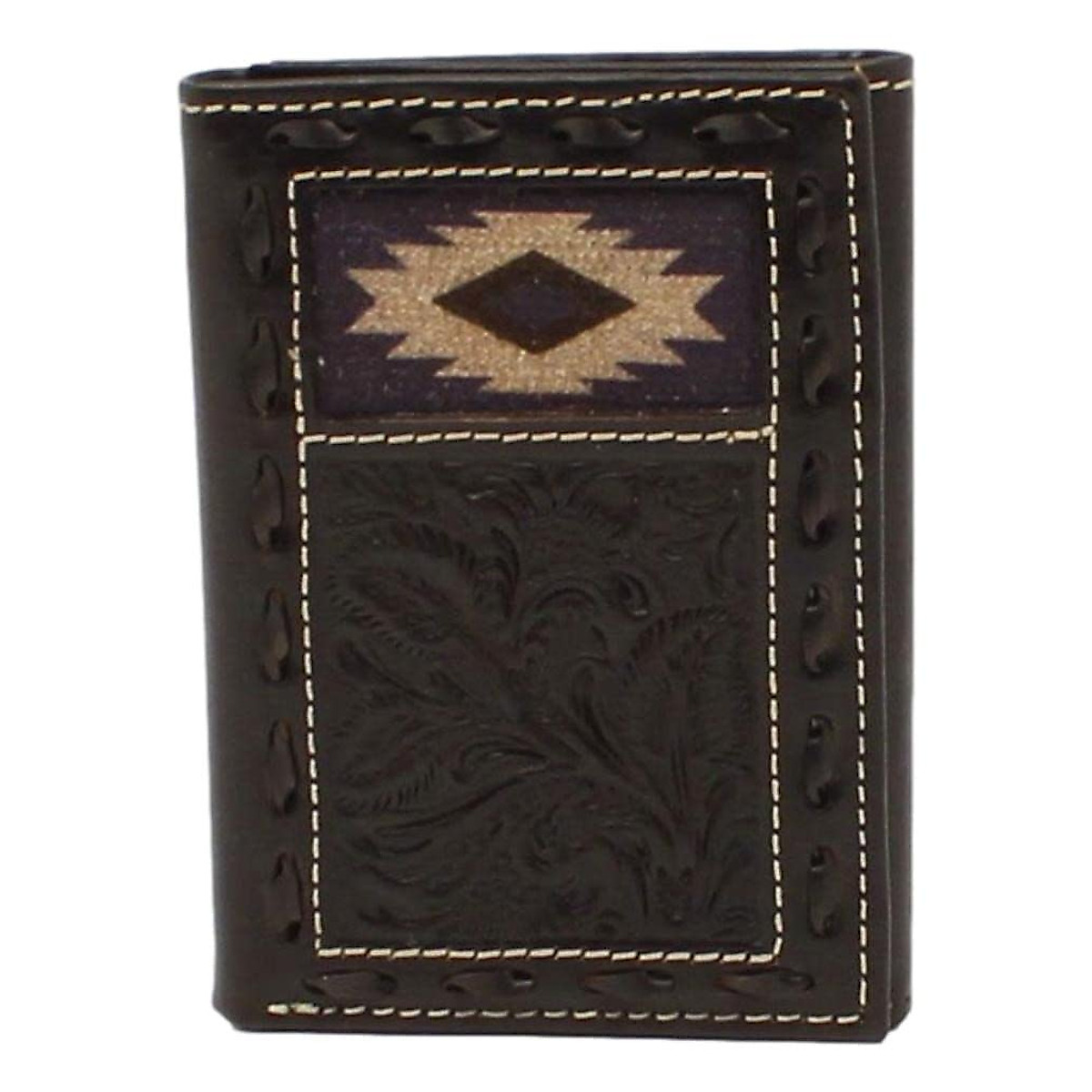 M&F Western Nocona Trifold Wallet Southwestern Inlay Black One Size