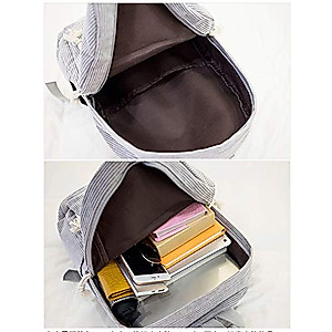 Corduroy Knapsack Casual Backpack Unisex Classic Campus Portable Ultra Soft Handbag (Pink)