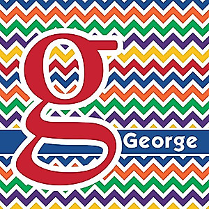 RNK Shops Colorful Chevron Waste Basket - Single Sided (White) (Personalized)