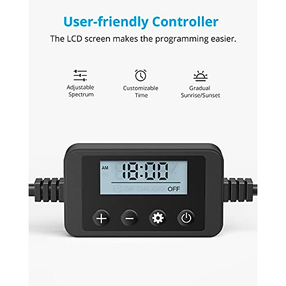 NICREW Clip on Aquarium Light, Fish Tank Light with White, Blue and Red LEDs, Planted Aquarium Light for Nano Tank, 2 Lighting Modes