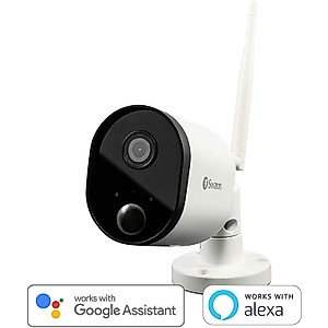 Swann Outdoor Home Security IP Camera, 1080p Wifi Surveillance Cam, IP66 Weatherproof Rating, Night Vision, Heat & Motion Sensor, Wi-Fi Alexa + Google, SWWHD-OUTCAM, White