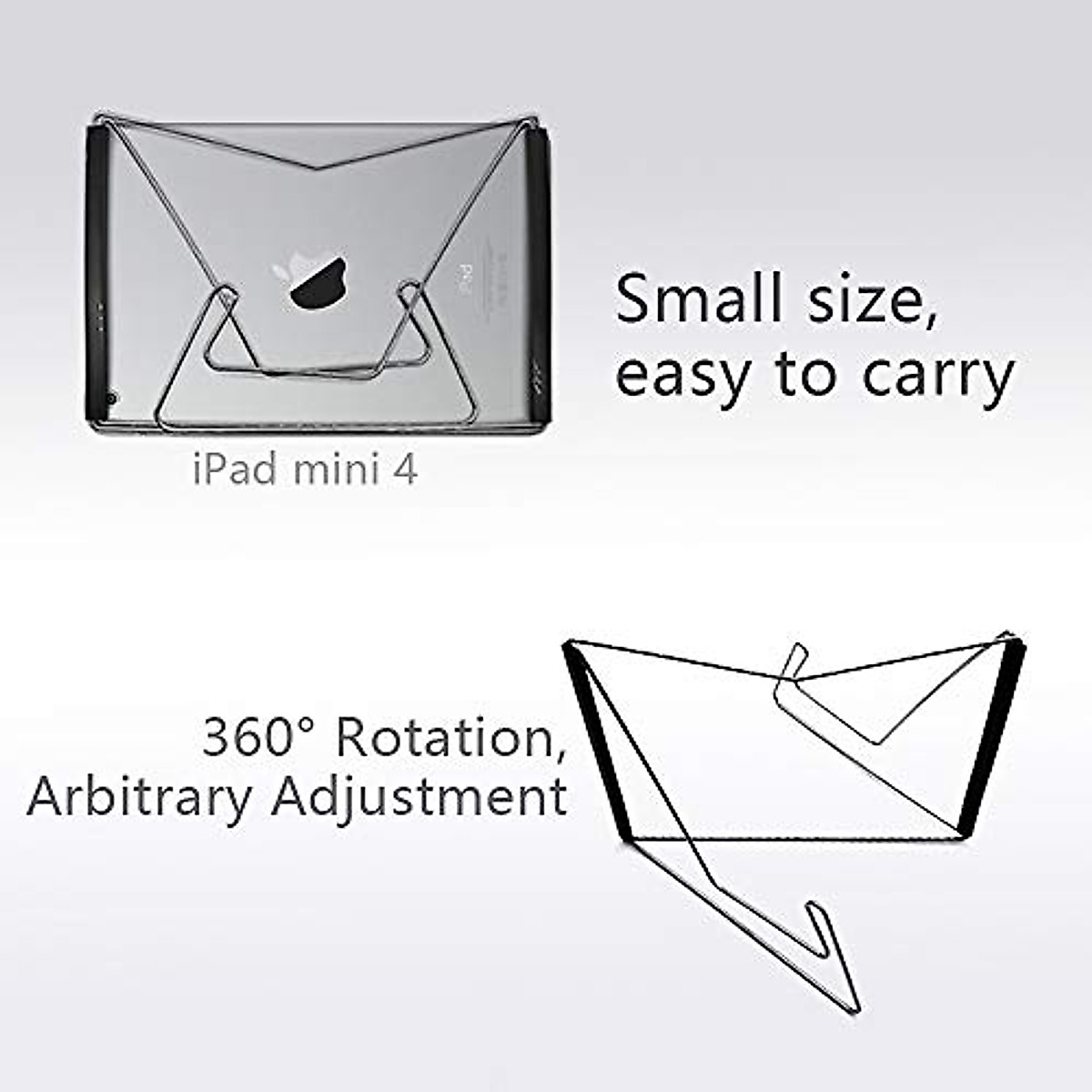 Textbook Stands,2PC Fold-n-Stow Metal Bookstand,Music Book Easel Display Holder,Adjustable Reading Stand,Small Book Rest for Kitchen Counertops,Bookrest for Hardcover Ipad,Cookbook,Recipe (2)