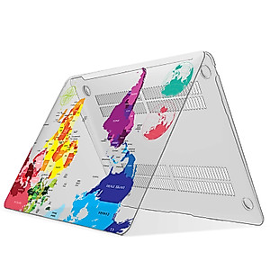 IBENZER Compatible with 2022 2021 2020 MacBook Air 13 inch case M1 A2337 A2179 A1932, Plastic Hard Shell Case for Mac Air 13 Retina Display with Touch ID, Map, MAD-T13MAP