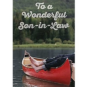 Sellers Publishing RSVP Bare Feet : Red Canoe Birthday Card for Son-in-Law