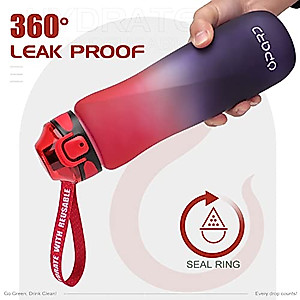 Opard 32oz Sports Water Bottle with Motivational Time Marker & Leak Proof Flip Top Lid, BPA Free Reusable Tritan for Gym and Outdoor