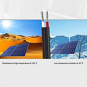 Solar Extension Cable, Low Resistance Solar Panel Wire Energy Saving Resistant Protective for Industry (Black 6mm² 10m)