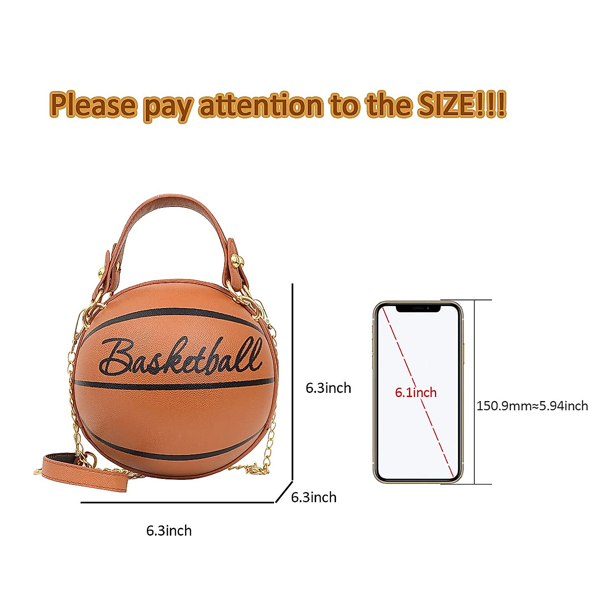 Freie Liebe Basketball Purse For Women Cross Body Handbag Girls Messenger Bag Tote Shoulder PU Leather Round Handbags