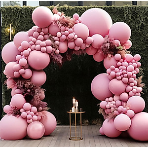 Pink Green Balloon Garland Double Stuffed Balloons Different Sizes Latex Dark Green Pink Balloons Pastel Pink Green Balloon Arch Kit for Birthday Baby Shower Christmas Safari Party decorations