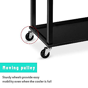 HomVent 80 Quart Rolling Cooler Cart, Outdoor Rolling Ice Chest on Wheels, Portable Patio Party Bar Drink Cooler Cart with Shelf and Bottle Opener (Black)