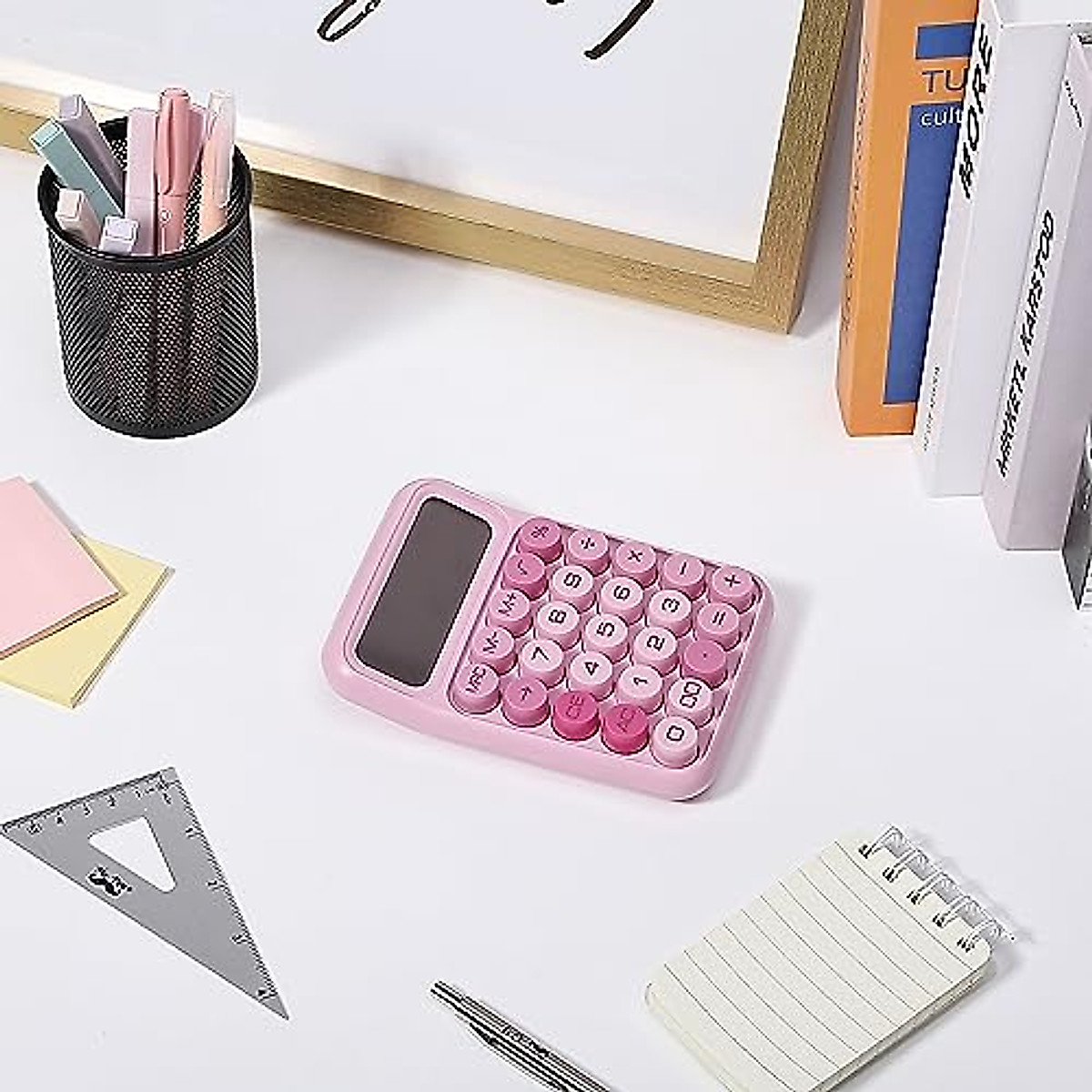 Mr. Pen- Mechanical Switch Calculator, 12 Digits, Large LCD Display, Pink Calculator Big Buttons, Mechanical Calculator, Calculators Desktop Calculator, Cute Calculator, Aesthetic Calculator Pink