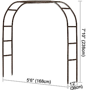 Metal Garden Arch,7.8 Feet High x 5.5 Feet Wide Sturdy Metal Arbor with Sharp Ends for Climbing Vines and Plants,Weddings Quinceaneras Party Decoration