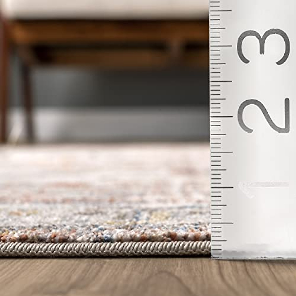 nuLOOM Harriet Vintage Medallion Fringe Area Rug, 4' x 6', Light Brown