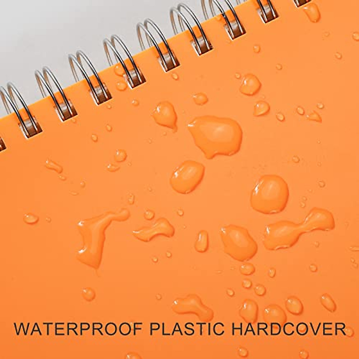 HIUKOOKA A4 Grid Graph Notebook - 300 Pages Spiral Notebook Journal, 8.27 x 11.2 Inches Large PVC Cover notebook,100gsm Thick Paper,For Science,Engineering Drawing,Math Study,Meeting(Orange)