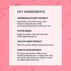 Bliss What a Melon Replenishing Watermelon Hyaluronic Acid Toner - 7 Fl Oz - Witch Hazel & Willow Bark - Hydrates, Refreshes and Energizes Tired Skin - Clean - Vegan & Cruelty-Free