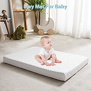 3" Pack n Play Mattresses Pad, Pack and Play Mattress Pad with Waterproof & Removable Cover for Baby Naps Sleep, Memory Foam Playard Playpen mattresses