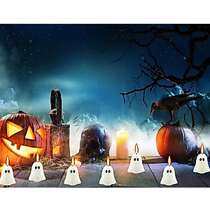 3 pcs Halloween Ghost Candles White Skeleton Novelty Candles Horror and Novelty Decor, Home Decorative Themed Candles Halloween Spooky Weird Candles for Halloween, Scary Party (Ghost Candle)