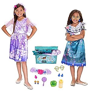 Disney Encanto Madrigal Sisters Dress Up Trunk, Mirabel & Isabela Fashion Dresses Fit Sizes 4-6x [Amazon Exclusive]