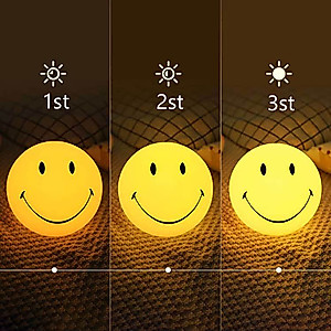 Somesino Night Light for Kids Smiley Face Lamp Light Birthday Gifts for Girls Boys Plastic Nightlight Portable Nursery USB Rechargeable Animal Night Lights for Baby Toddler Teen Bedrooms ( 23CM)