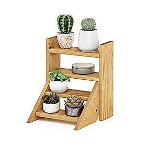 Furinno Tioman Outdoor Staircase Design Plant Stand, Pine Wood