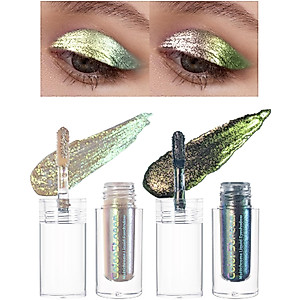 CHARMACY Liquid Duochrome Eyeshadow, Multi-Dimensional Eye Looks, Long Lasting Glitter Eye Shadow Sets Metallic Pigments, Quick Drying, Sparkling Shiny Eye Makeup for Beginners, 1.6g (#18#21)