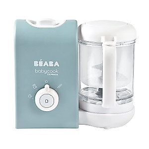 BEABA Babycook Express - the Fastest Babycook, Baby Food Maker, Baby Food Processor, Baby Food Steamer, Large Capacity, Make 34 Servings of Healthy Food for Baby in 15 Mins, Baltic Blue